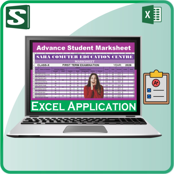 Advance Student Marksheet in Excel - SAHA COMPUTER